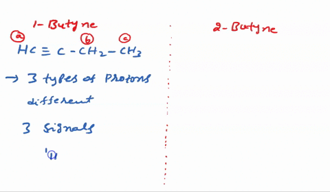 2 briefly explain how you might distinguish between 1 butyne...