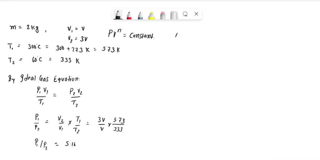 SOLVED: A perfect gas with a mass of 2 kg is expanded to 3 times its ...