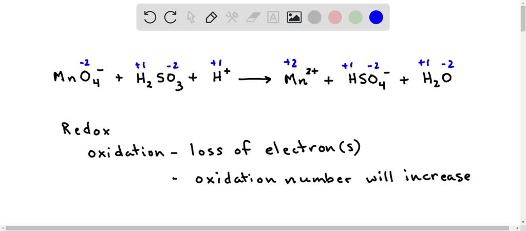 SOLVED: What species is oxidized in the following oxidation-reduction ...