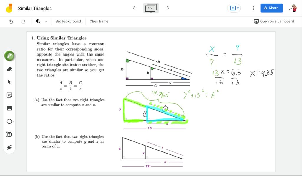 Corresponding Parts Of Similar Triangles