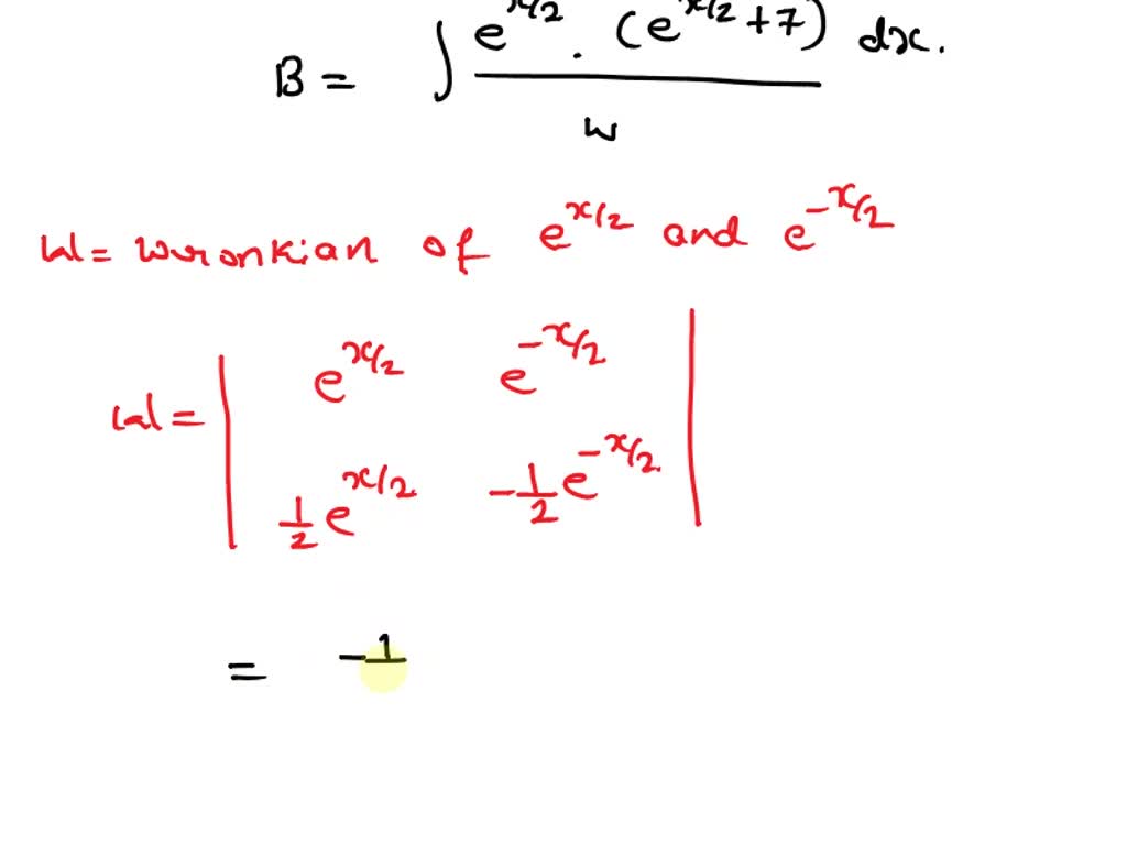 SOLVED: Consider the following differential equation to be solved by variation of parameters. e ...