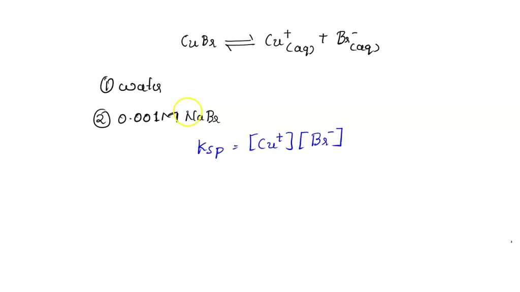 SOLVED: 24 CuBr(s) = Cu (aq) Br "(aq) Shown above is the chemical ...