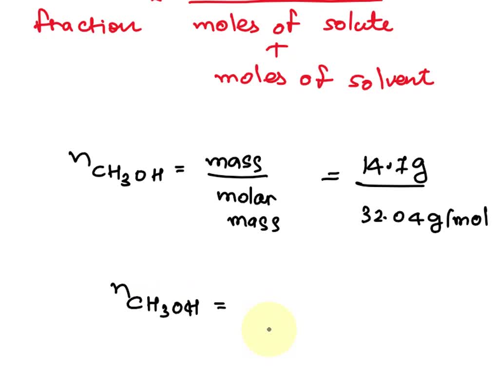 SOLVED: A solution is made by mixing 35.0 grams of CH3OH in 500.0 g of ...