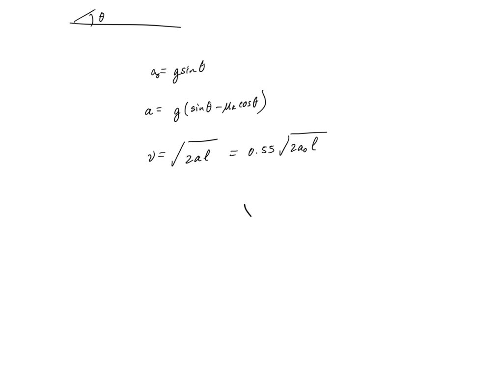 SOLVED: There is a slope of length d with an angle of θ with the horizontal. A box slides down ...