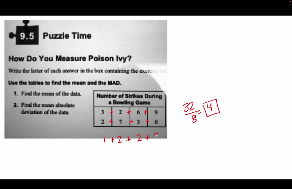 SOLVED: 1. Find the mean of the data. 2. Find the mean absolute ...