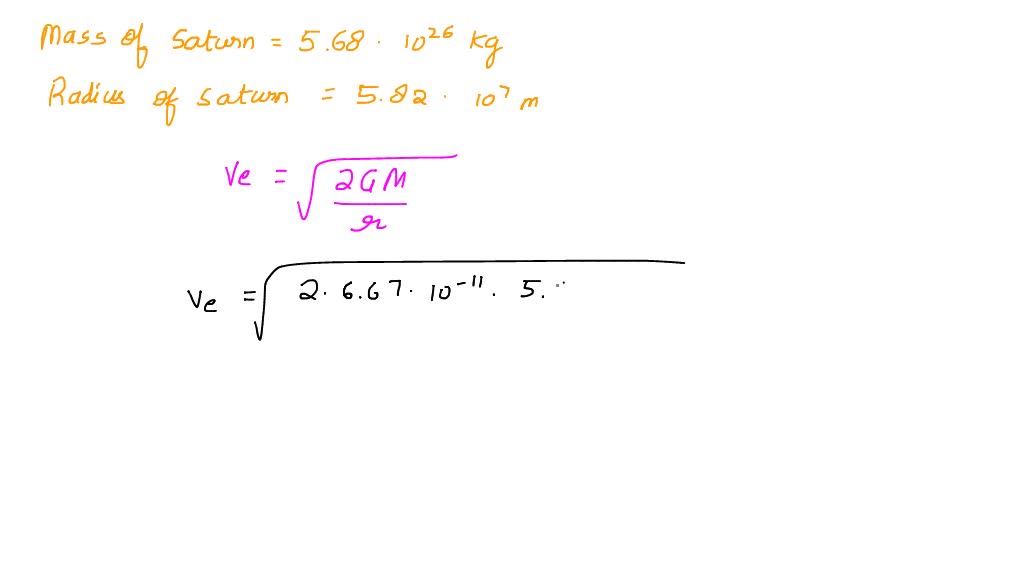 SOLVED: Calculate the escape speed (in km/s) of a projectile from the ...
