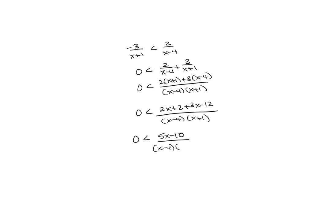 SOLVED: 3 9 Solve the inequality using the split point method x+1 x-4 SOLVED: 3 9 Solve the inequality using the split point method x+1 x-4
