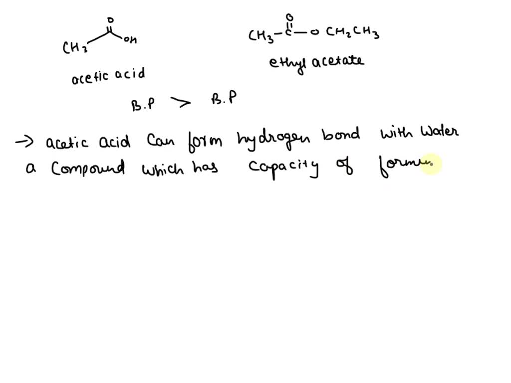 SOLVED: 5 Acetic acid, whose structure is given below; has a boiling ...