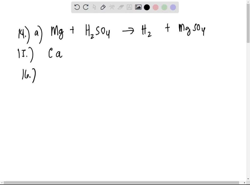 SOLVED: 14 Which of the following is the properly balanced chemical equation for the following ...