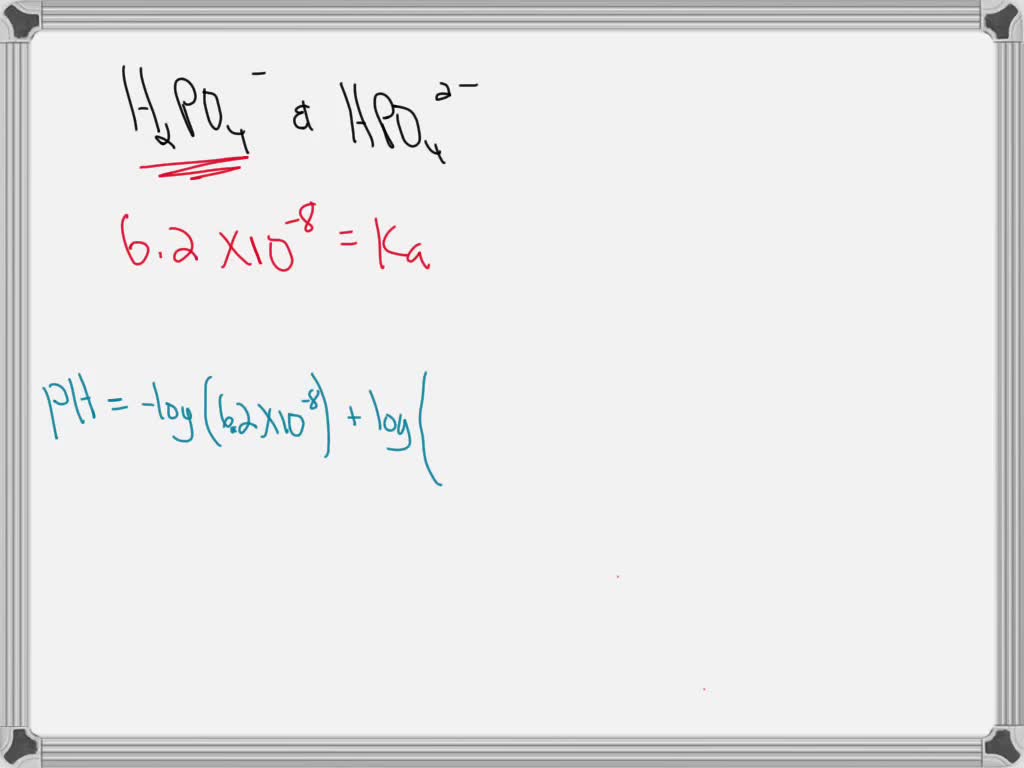 SOLVED: A buffer, consisting of H2PO4- and HPO42-, helps control the pH of physiological fluids ...