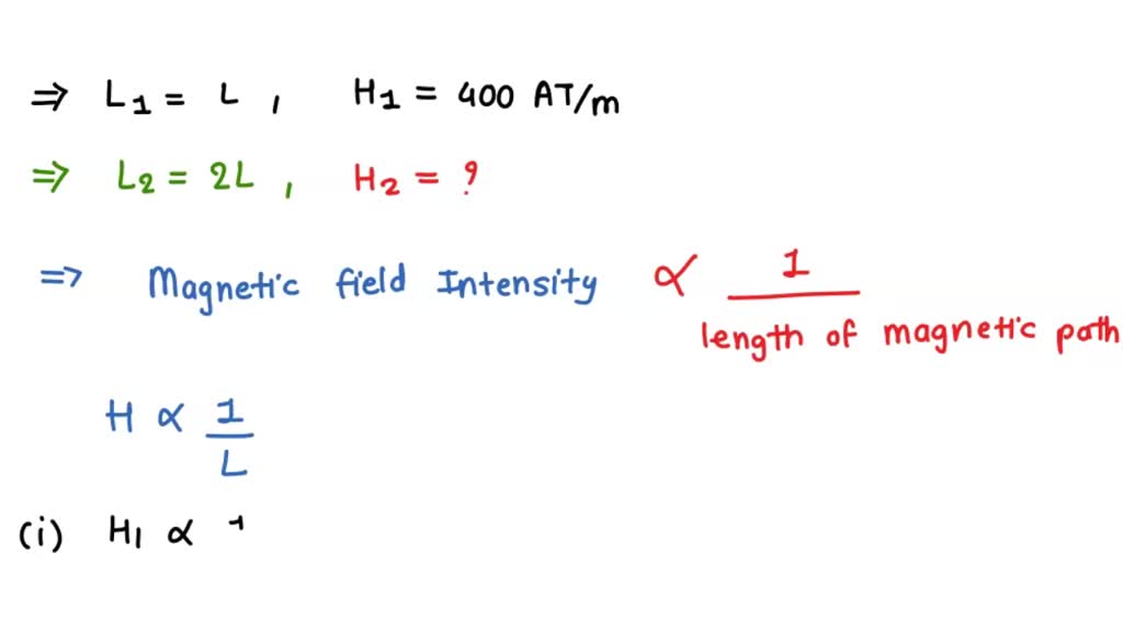A magnetic circuit has a magnetic field intensity of 400 A/m. If the ...