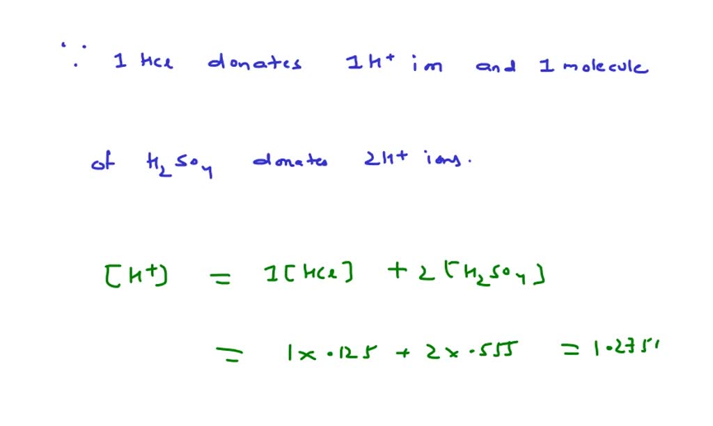 SOLVED: A mixture of hydrochloric and sulfuric acids is prepared so that it contains 0.125 M HCl ...
