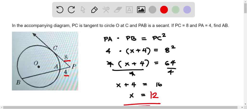 SOLVED: '14. In the accompanying diagram; PC is tangent to circle 0 PBA ...