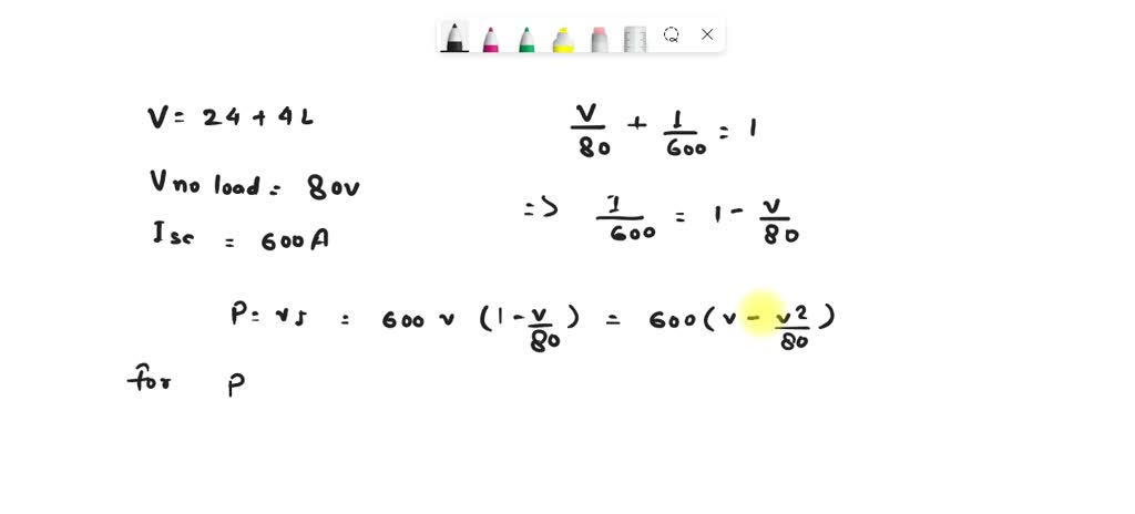 SOLVED: The arc length-voltage characteristic of a dc arc is given by ...
