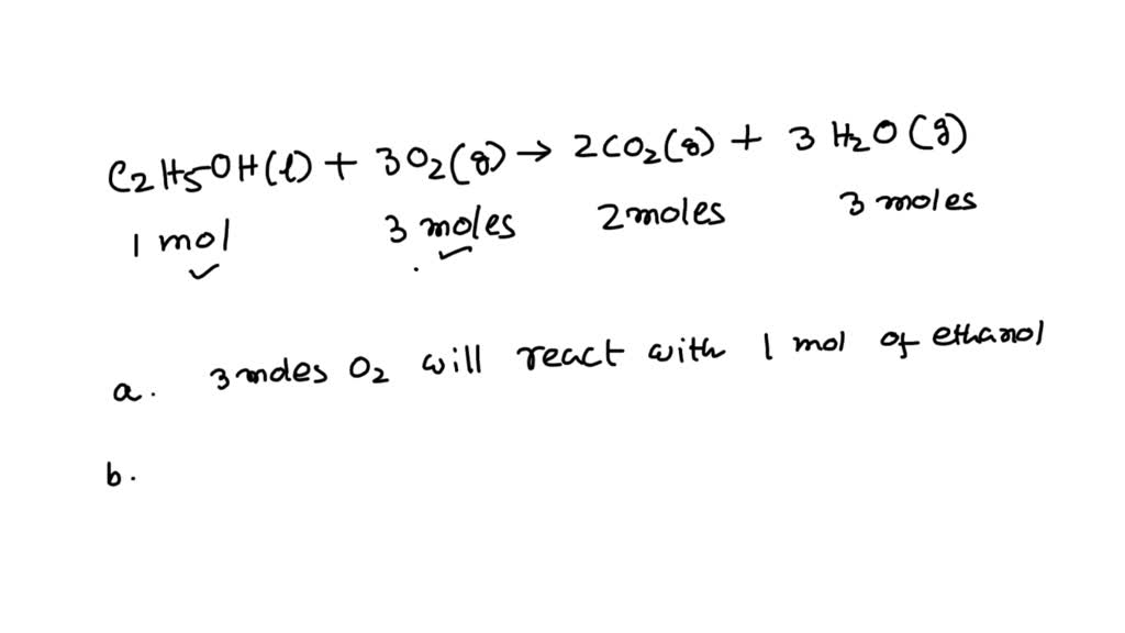 SOLVED: The balanced equation for the combustion of ethanol is: C2H5OH ...
