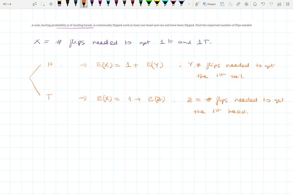 SOLVED: A coin, having probability p of landing heads, is continually flipped until at least one ...