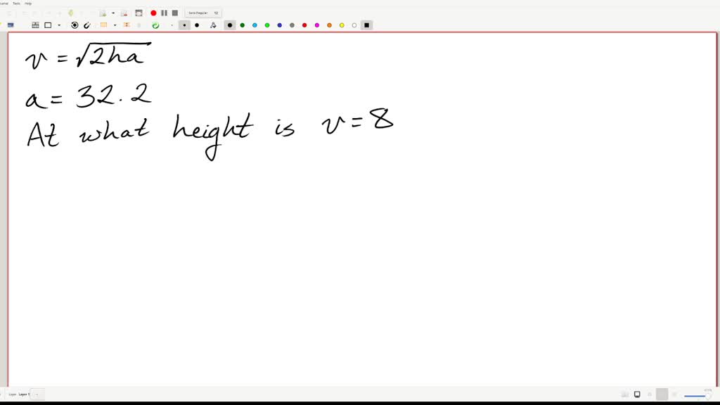 The velocity, V, of a specific object being dropped from a particular ...