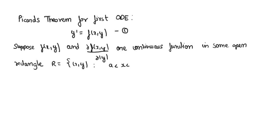 SOLVED: Determine whether Picard's Theorem guarantees that the given initial-value problem has a ...