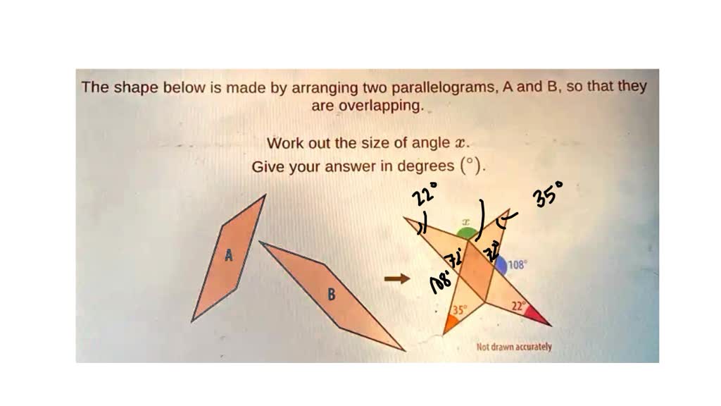 SOLVED: The shape below is made by arranging two parallelograms, A and B, so that they are ...