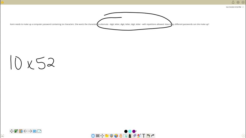 SOLVED: Karin needs to make up a computer password containing six characters. She wants the ...