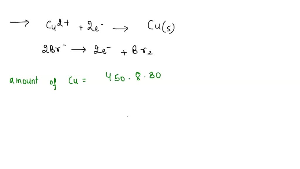 SOLVED: Calculate the amounts of Cu and Br produced in 4.00 h at inert ...