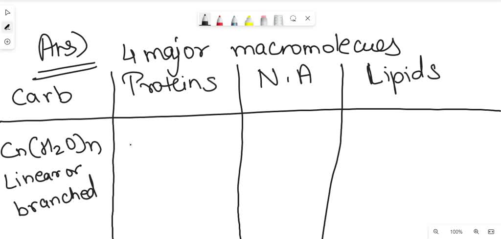 SOLVED: List the 4 major types of macromolecules found in living organisms and their functions ...