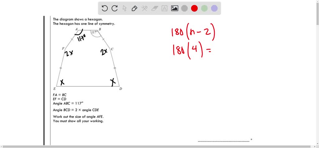 SOLVED: The diagram shows a hexagon: The hexagon has one line of ...