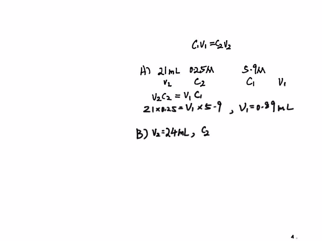 SOLVED: Determine the initial volume, in milliliters, required to prepare each of the following ...