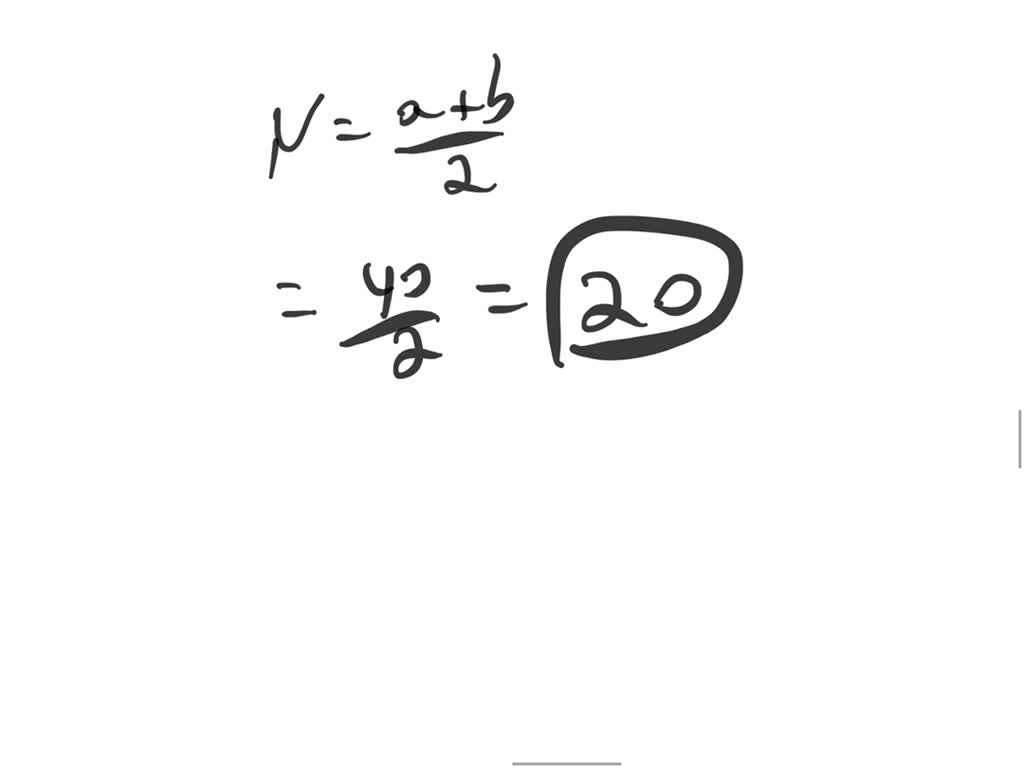 SOLVED: A uniform distribution runs between 10 and 30. Using ...