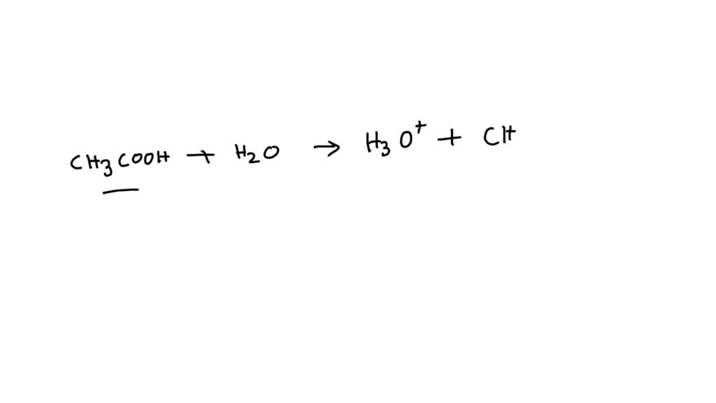 SOLVED: Write an equation to show that acetic acid , CH3COOH , behaves as an acid in water.
