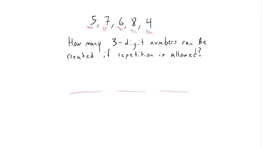 SOLVED: How many different three-digit numbers can be formed using the ... SOLVED: How many different three-digit numbers can be formed using the ...