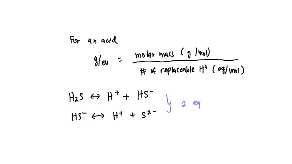 SOLVED: For the following reaction: H2S + 2 KOHK2S + 2 H2O (1) What is ...