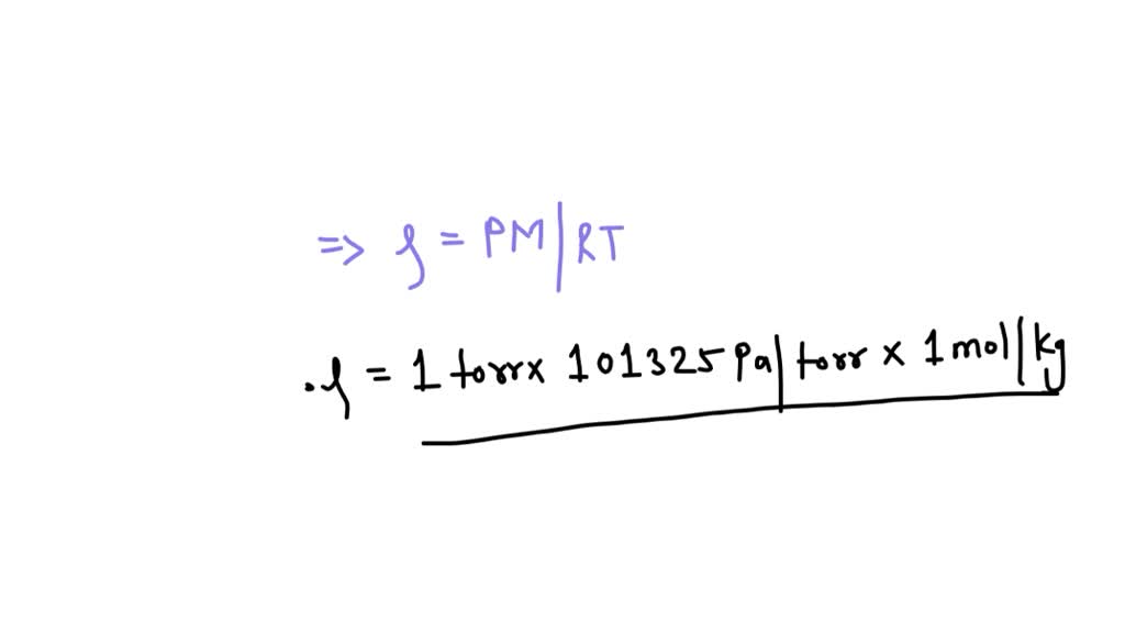 SOLVED: Compute the density in units of an ideal gas under the ...
