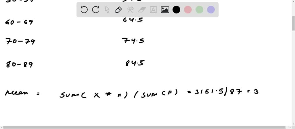 SOLVED: Find the mean of the data summarized in the given frequency distribution. Also, compare ...