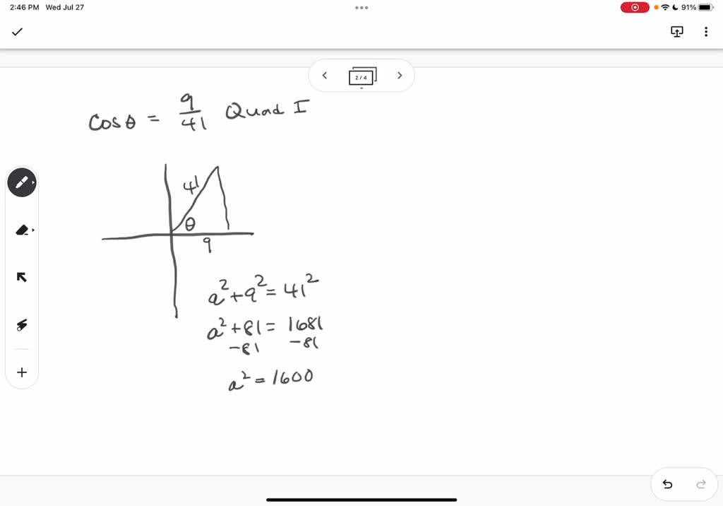 Solved A Function Value And Quadrant Are Given Find The Other Five Function Values Give Exact
