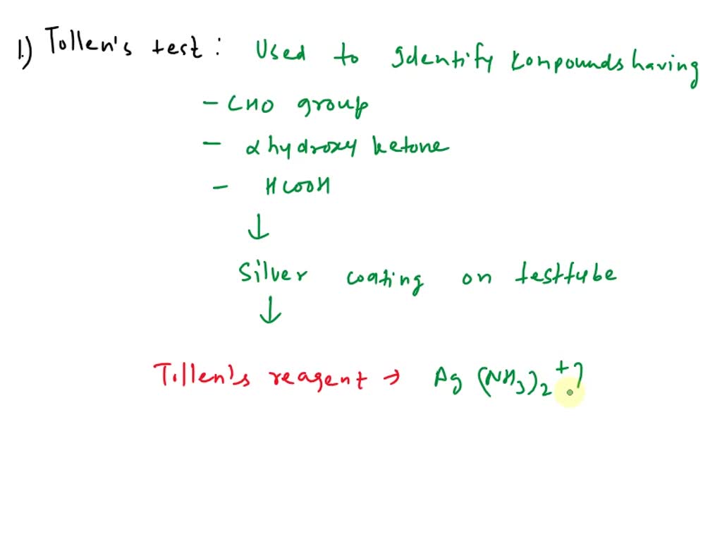 SOLVED: QUESTIONS APPEARANCE of a positive Tollens' test? 2. What is ...