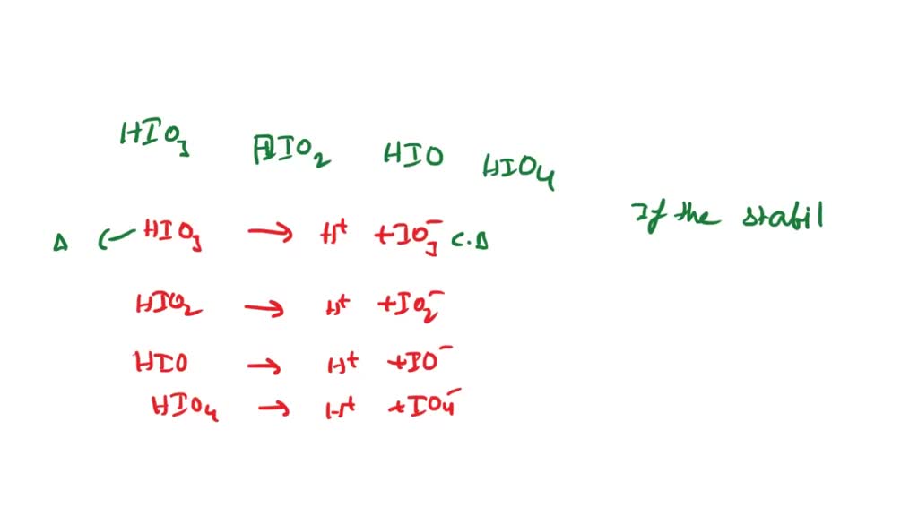 SOLVED: Arrange the oxoacids of iodine according to strength Strongest ...