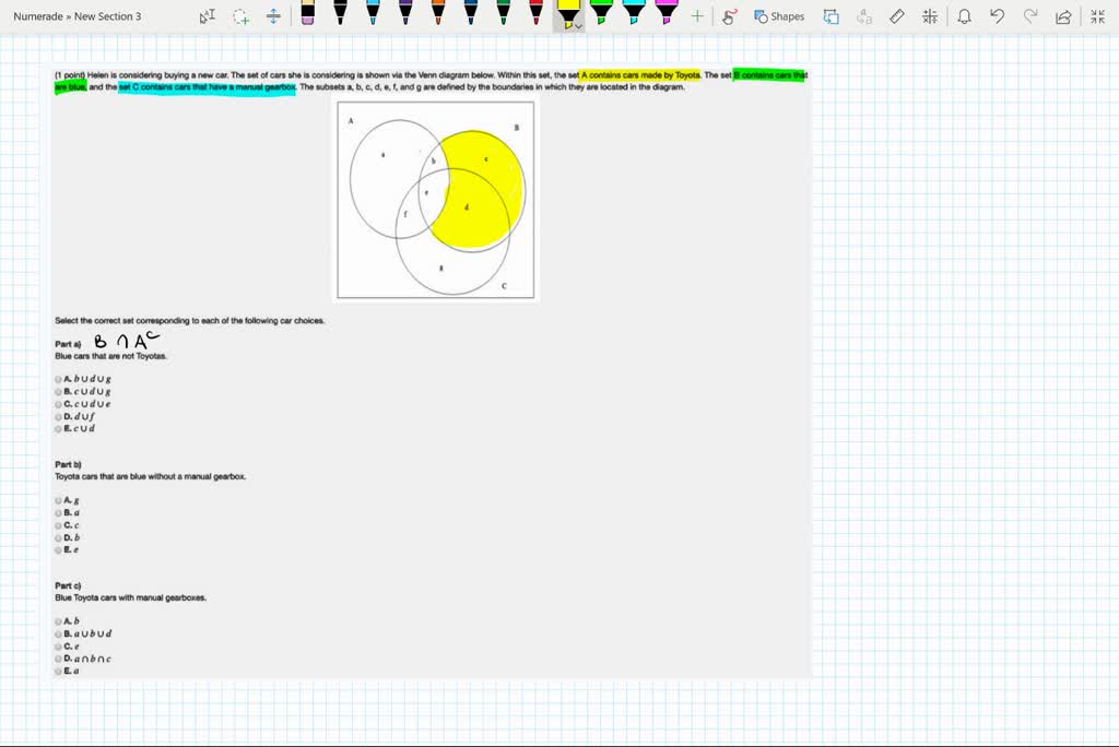 Helen is considering buying a new car. The set of cars she is ...