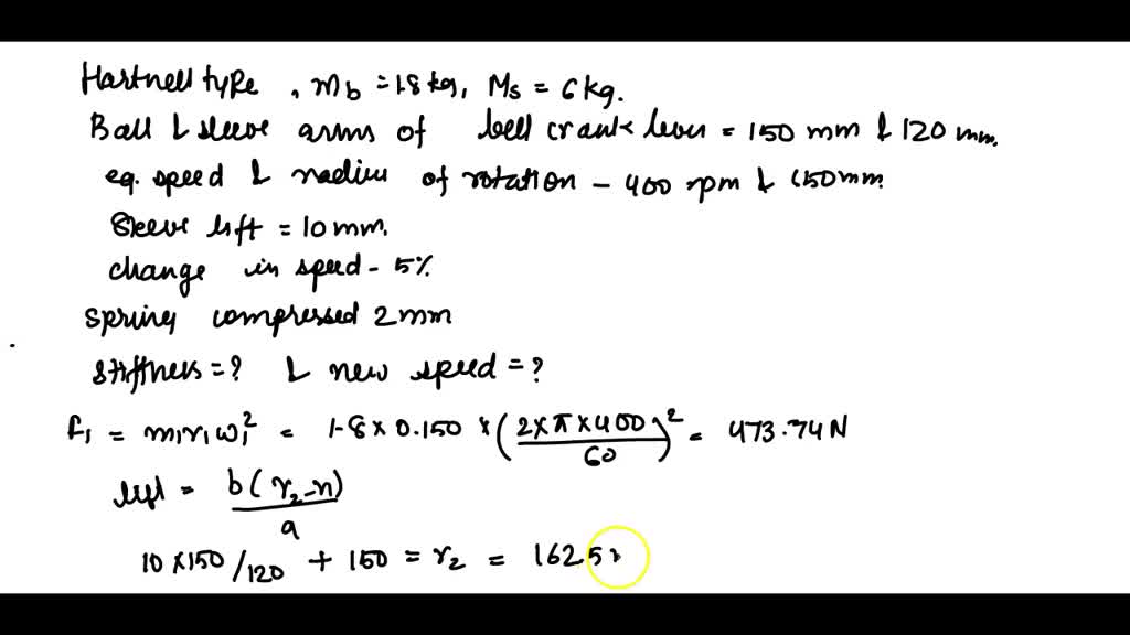 SOLVED: A spring controlled governor of the Hartnell type has the ...