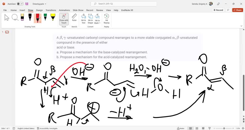 SOLVED: A β, γ -unsaturated carbonyl compound rearranges to a more ...