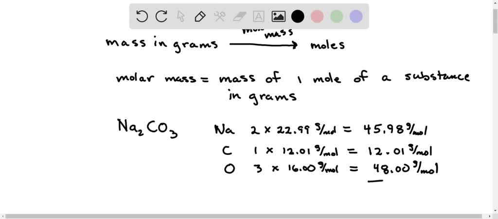 SOLVED: how many moles are in 63 grmas of Na2CO3? make sure to show all work