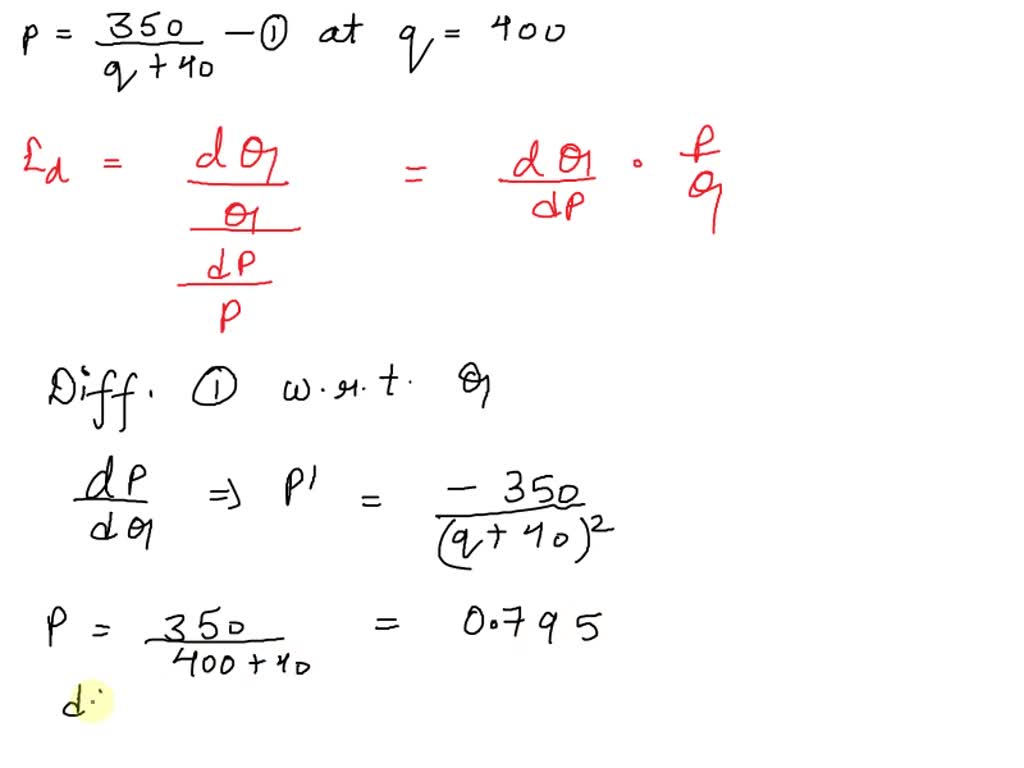 VIDEO solution: Calculate the price elasticity of demand at P(price ...