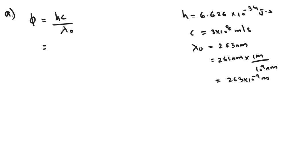 SOLVED: The cutoff (or threshold) wavelength for a metal is found to be ...