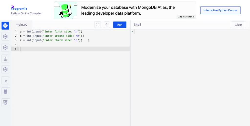 Solved Write A Program That Accepts The Lengths Of Three Sides Of A Triangle As Inputs The