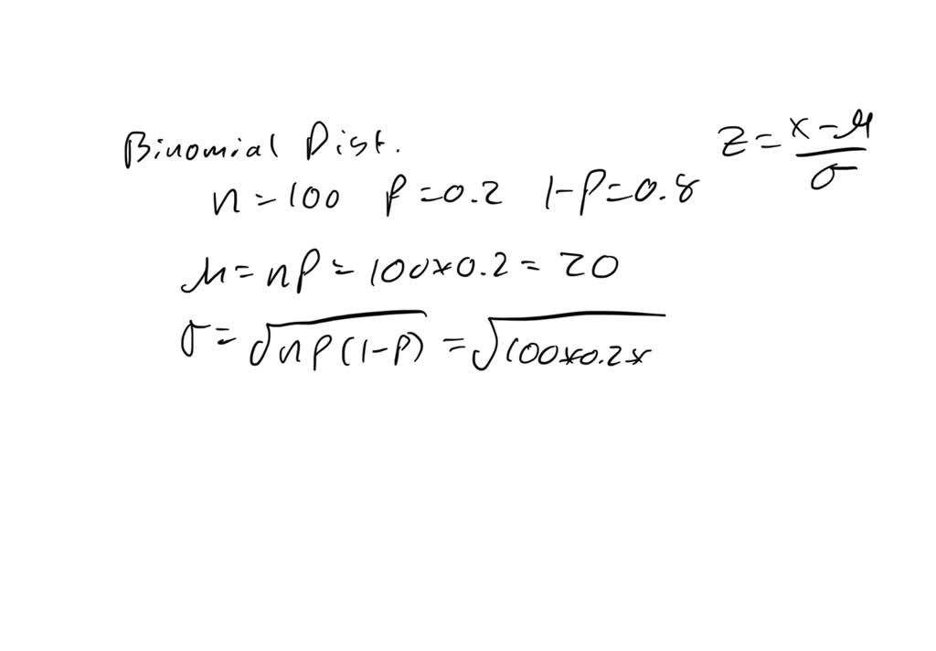 Solved Onsider A Binomial Random Variable X With N 100 And P 02 A Button Hyperlink To The 