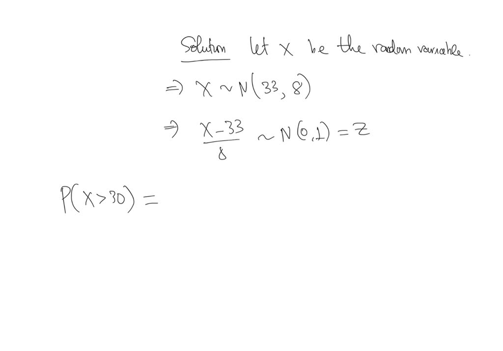 Solved A Normal Distribution Has A Mean Of µ 38 With σ 8 If One Score Is Randomly Selected