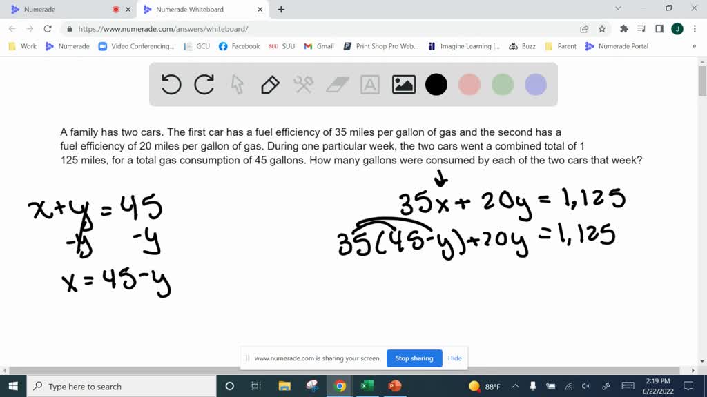 SOLVED: A family has two cars. During one particular week, the first ...