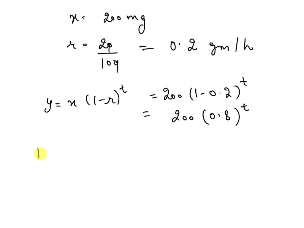 SOLVED: A doctor prescribes 200 milligrams of a therapeutic drug that ...