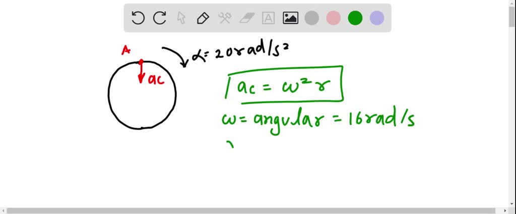 SOLVED: A disk rotates at an angular acceleration of 20 rad/s 2 about ...