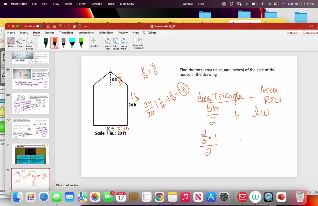 SOLVED: Ed made a scale drawing of a house and its lot. The scale he used was 1 inch : 2 feet ...
